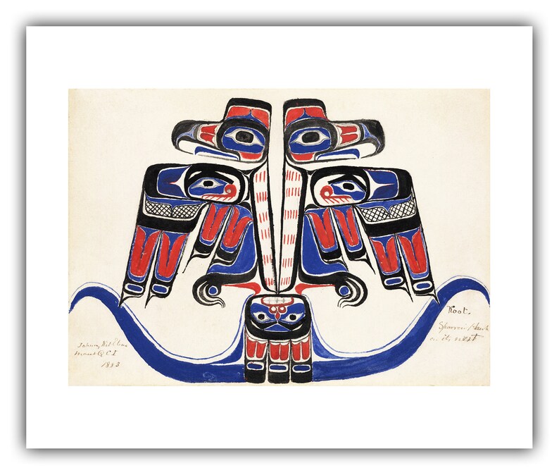 Johnny Kit Elswa (first Nations, Haida) : Koot. Sparrow Hawk on Its ...