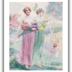 Henry Siddons Mowbray : Floreal (c. 1895-1897) - Giclee Fine Art Print ...