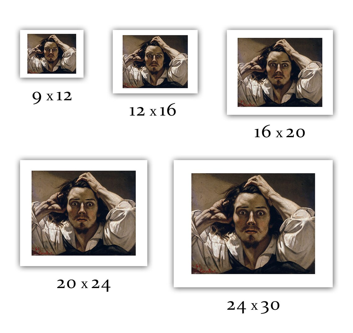 Gustave Courbet : the Desperate Man (1843-1845) - Giclee Fine Art Print ...