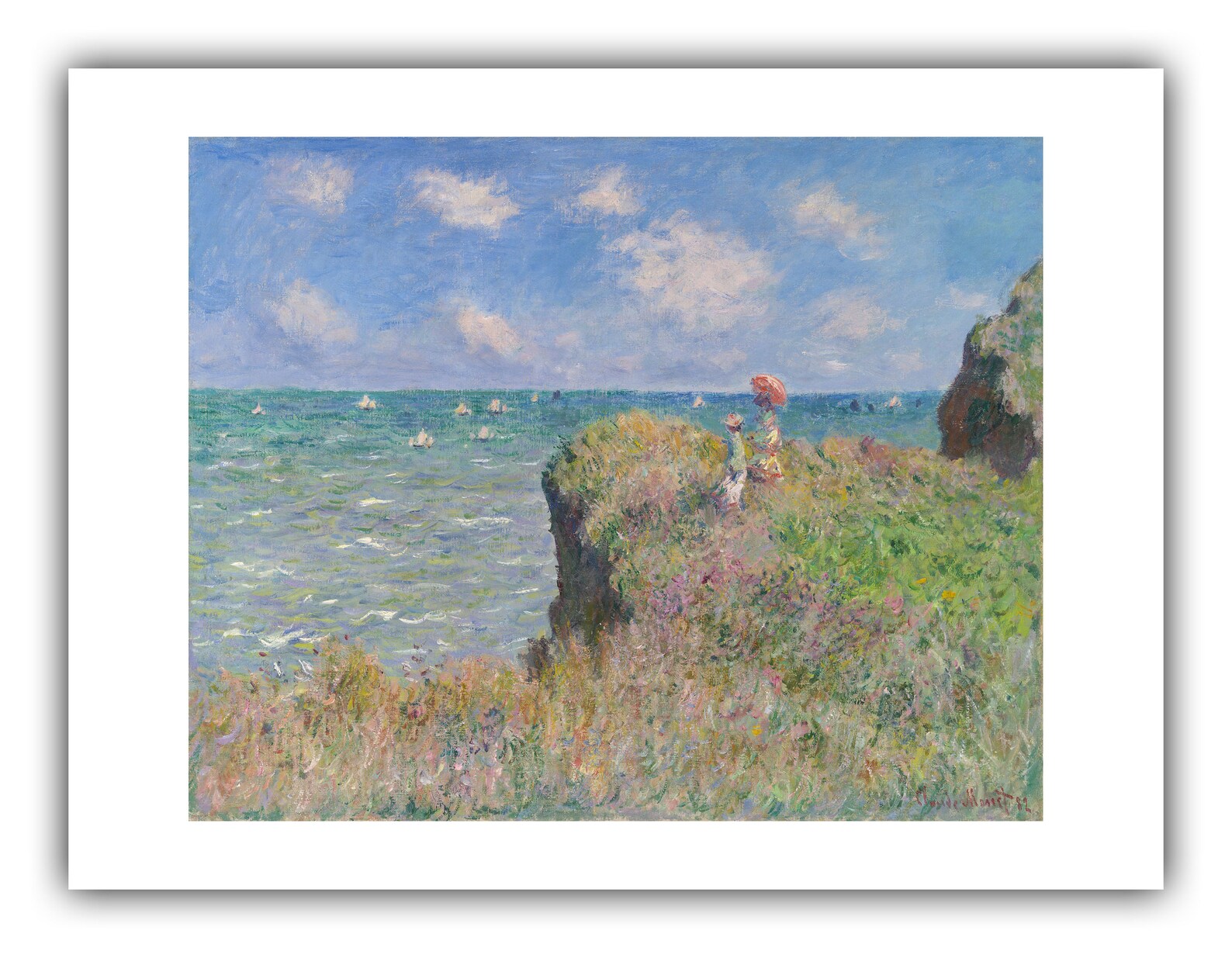 Claude Monet : Cliff Walk at Pourville (1882) - Giclee Fine Art Print ...