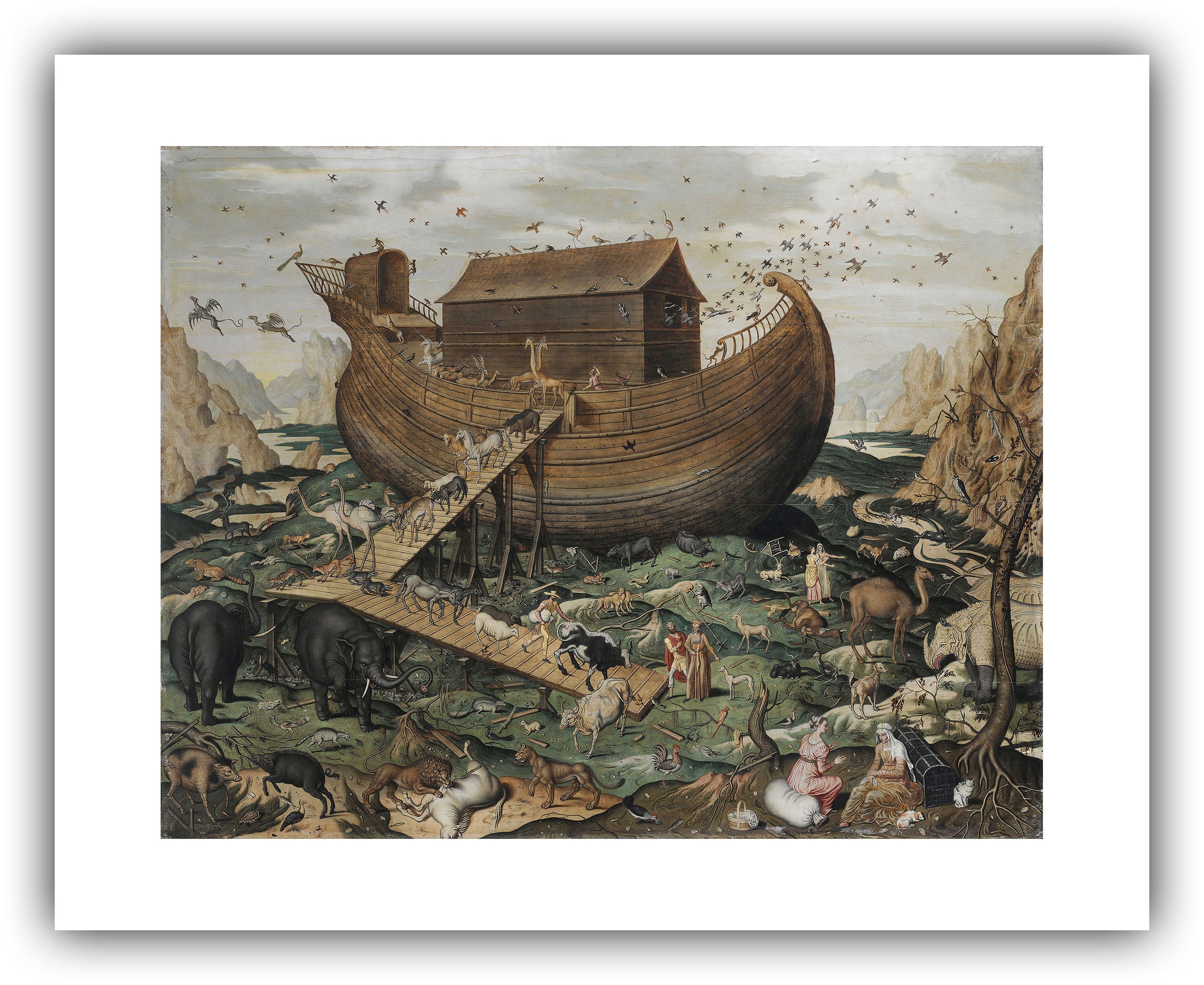 Simon De Myle : Noah's Ark on Mount Ararat (1570) - Giclee Fine Art ...