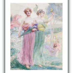 Henry Siddons Mowbray : Floreal c. 1895-1897 Giclee Fine Art Print - Etsy
