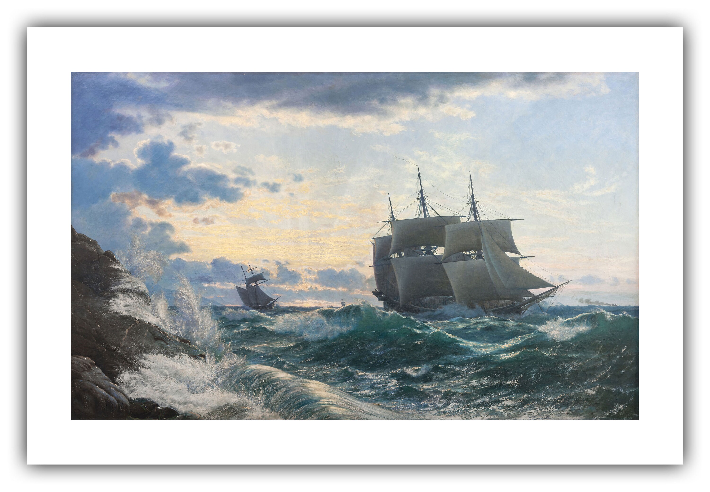 Carl Rasmussen : Ships Clear Land the Morning After a Storm (1878 ...