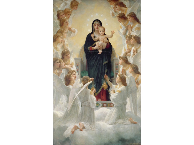 William-adolphe Bouguereau : the Virgin With Angels 1900 - Etsy