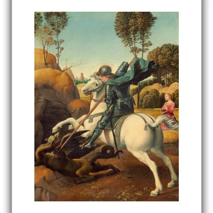 Raphael : Saint George and the Dragon (c. 1506) - Giclee Fine Art Print ...