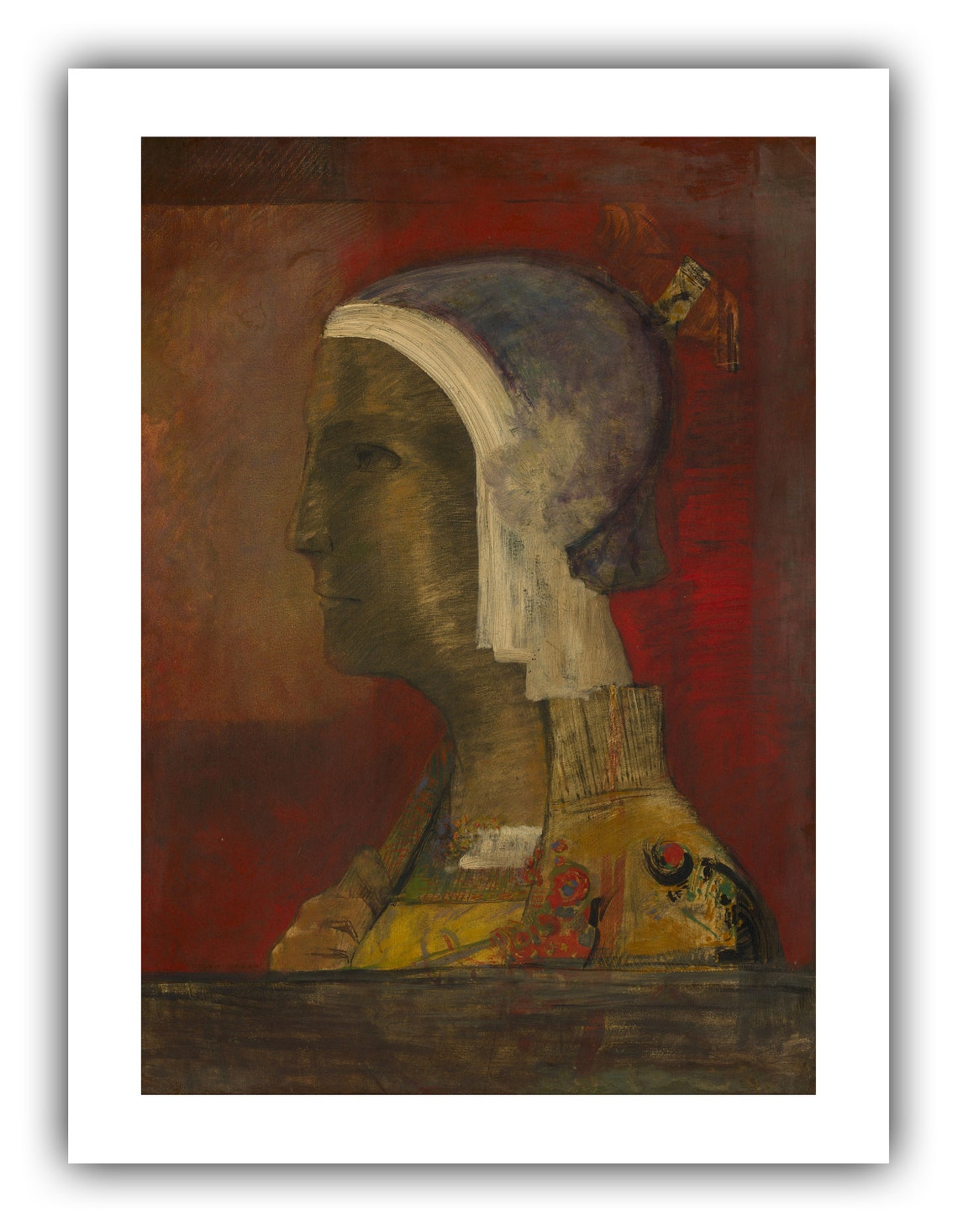 Odilon Redon : symbolic Head c. 1890 Giclee | Etsy