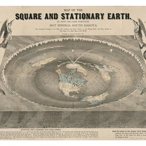 Orlando Ferguson : Map of the Square and Stationary Earth - Etsy