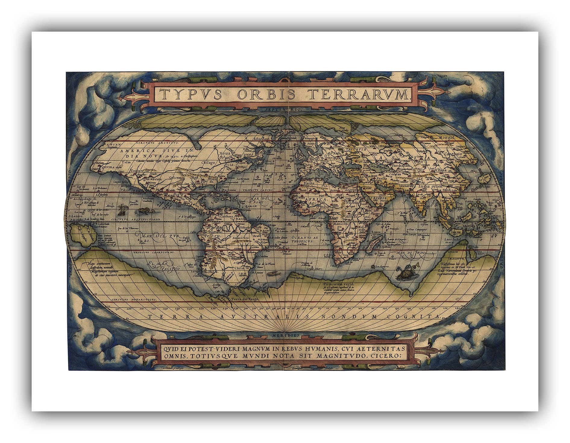 Abraham Ortelius : Typus Orbis Terrarum map of the World - Etsy Canada