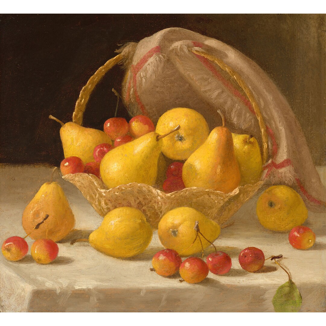 John F. Francis : Basket of Pears and Crabapples - Giclee Fine Art Print - Etsy