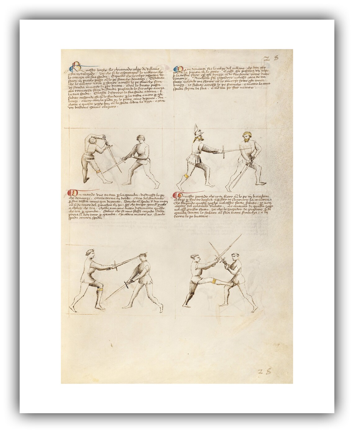 Fiore Dei Liberi : Combat With Sword / Fencing (fol. 26) (the Flower of ...