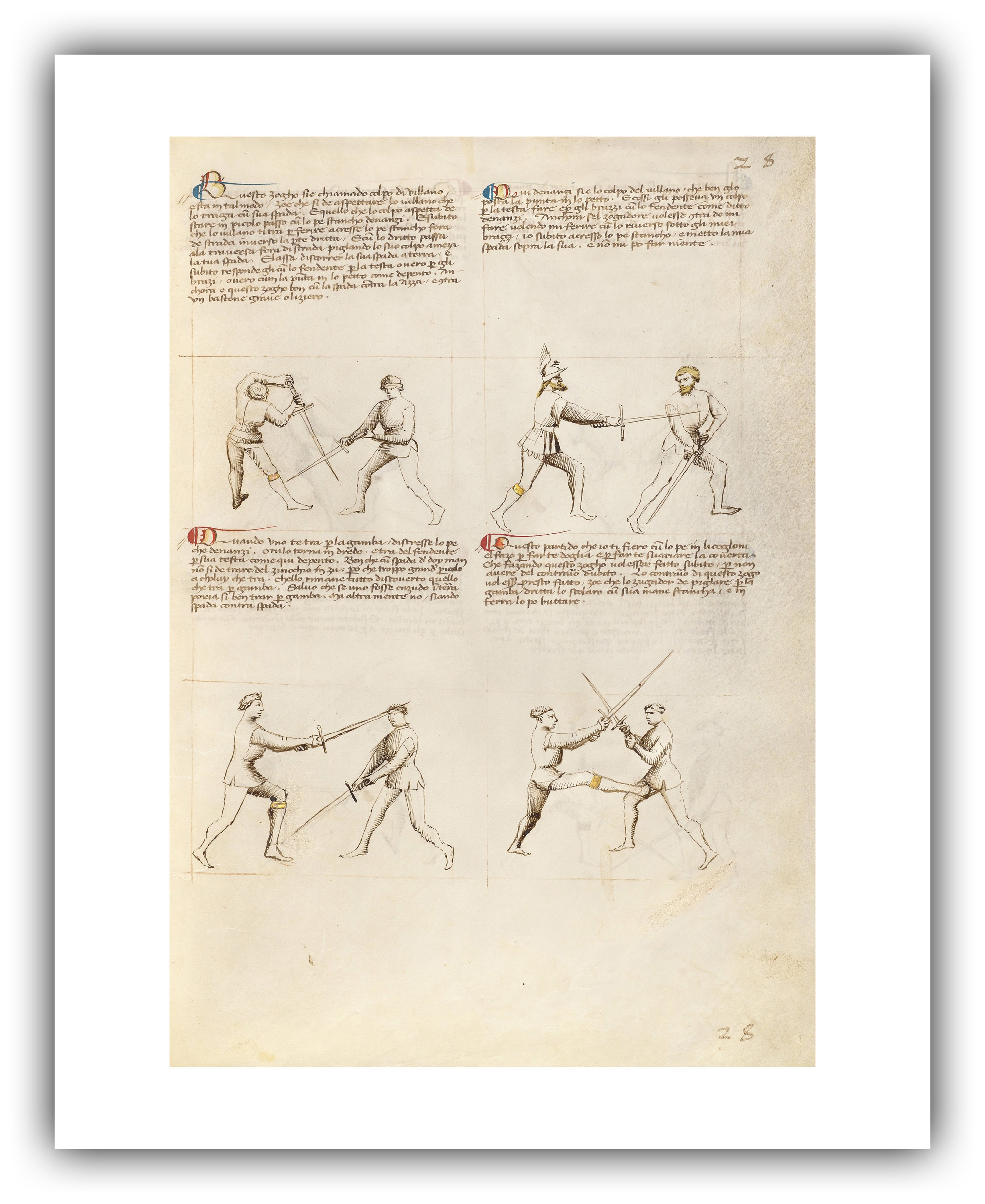 Fiore Dei Liberi : Combat With Sword / Fencing (fol. 26) (the Flower of ...