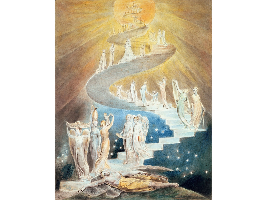 William Blake : Jacob's Ladder (c. 1799-1807) - Giclee Fine Art Print ...