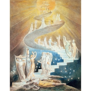 William Blake : Jacob's Ladder (c. 1799-1807) - Giclee Fine Art Print ...