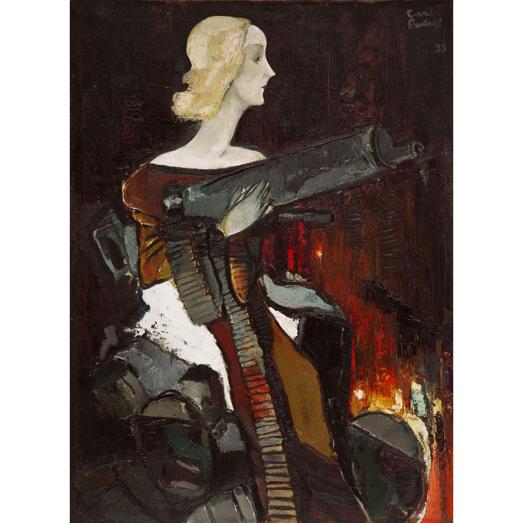 Karlis Padegs : Madonna With Machine Gun (1932) - Giclee Fine Art Print ...