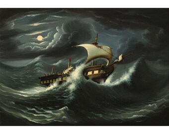 Antique Folk Art Mermaid Painting, Mary Ann Willson, Mermaid Fraktur ...