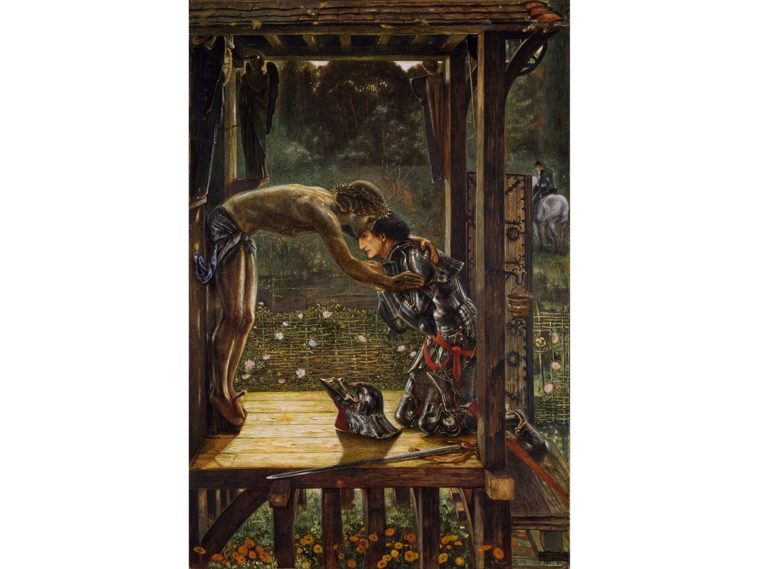 Edward Burne-jones : the Merciful Knight (1863) - Giclee Fine Art Print ...