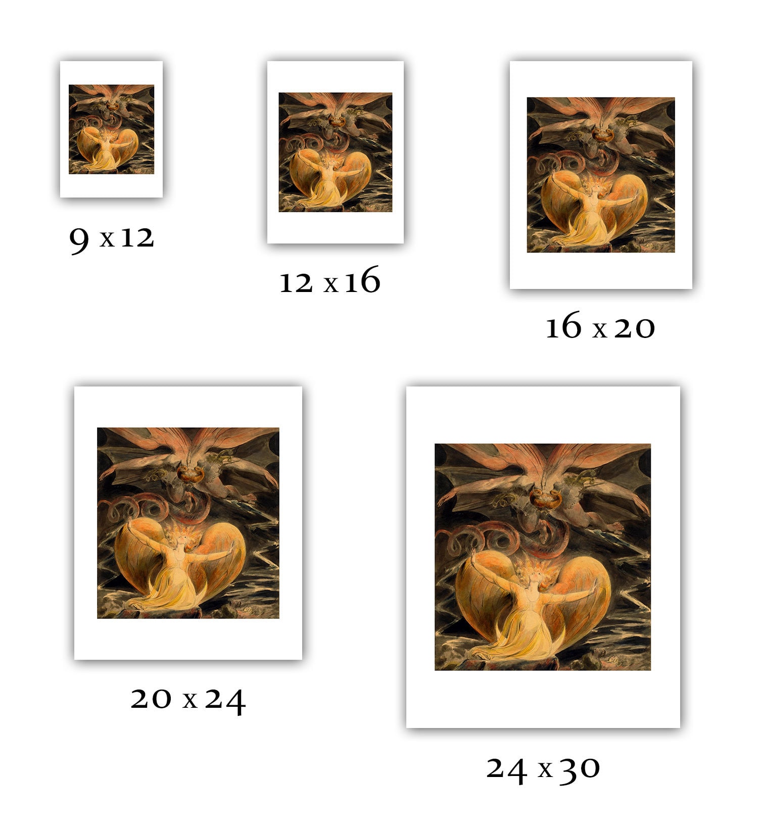 William Blake : El gran dragón rojo y la mujer vestida con el - Etsy México