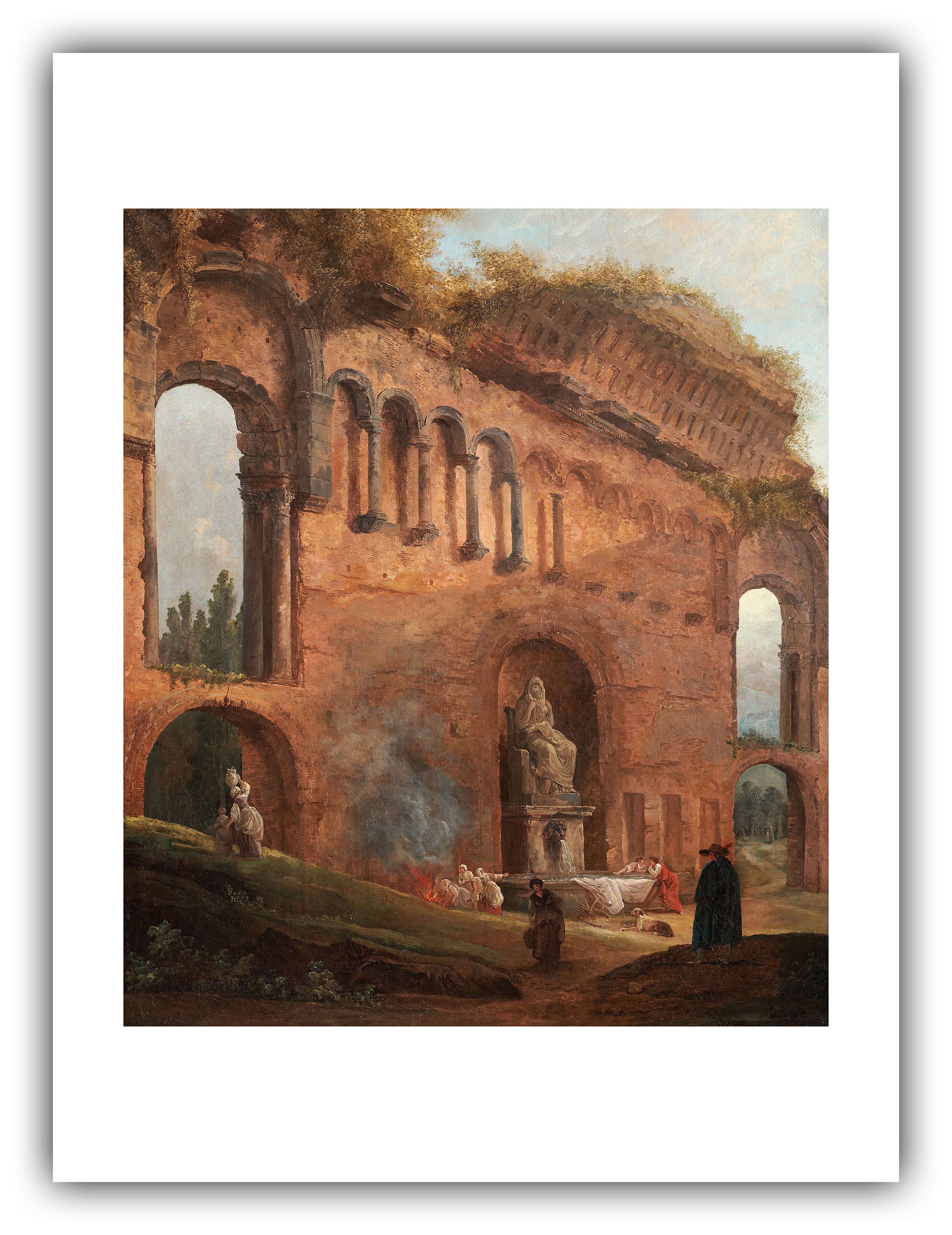 Hubert Robert : Roman Ruins With Laundresses (c. 1777) - Giclee Fine ...