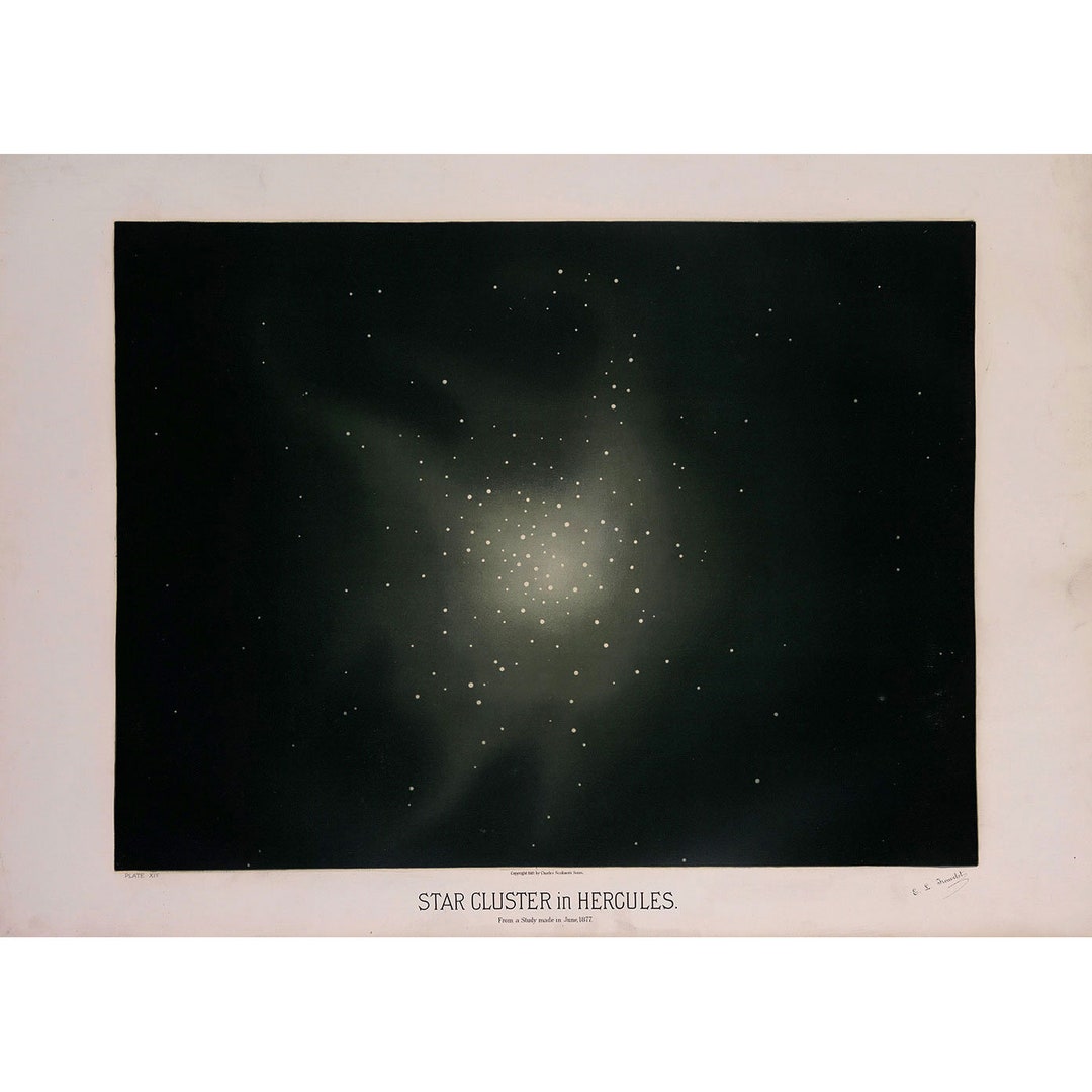 Etienne Leopold Trouvelot : Star Cluster in Hercules (the Trouvelot ...