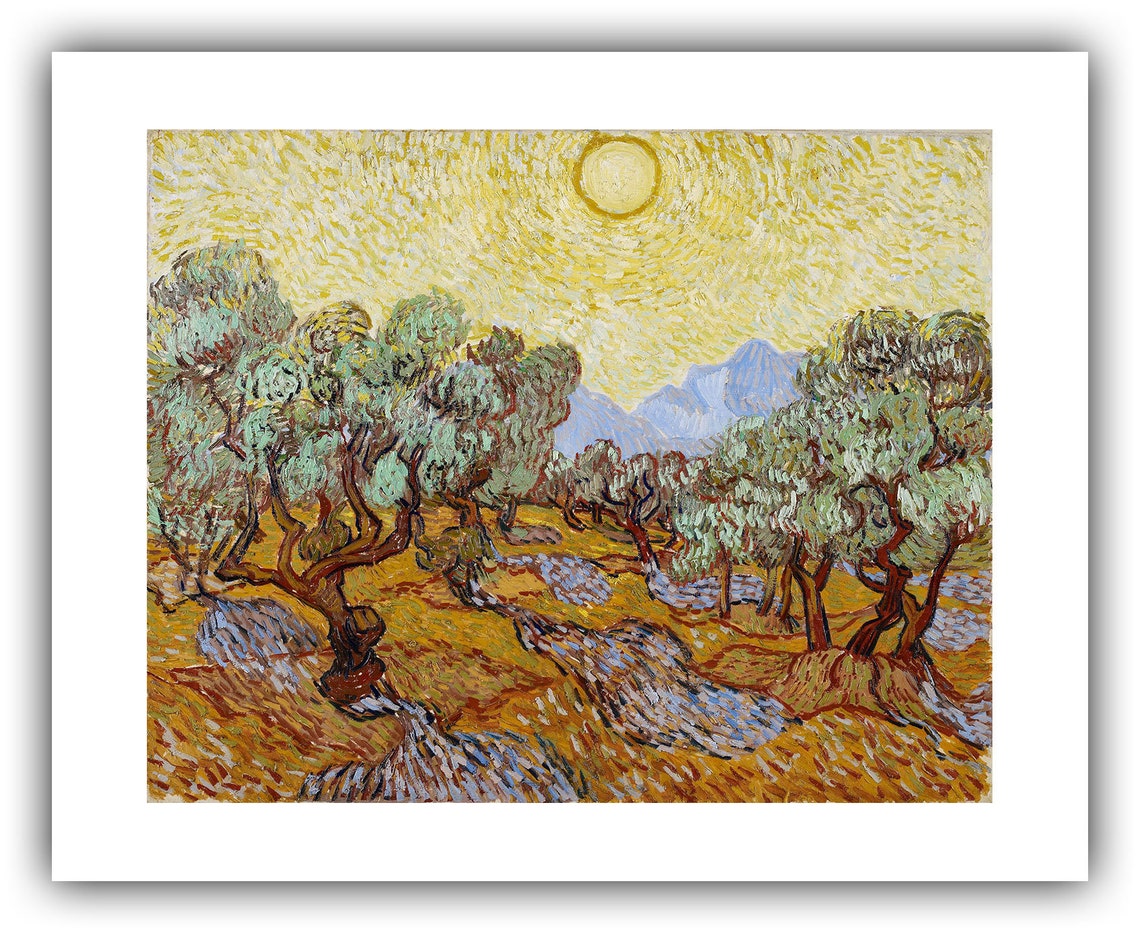 Vincent Van Gogh : Olive Trees With Yellow Sky and Sun 1889 - Etsy