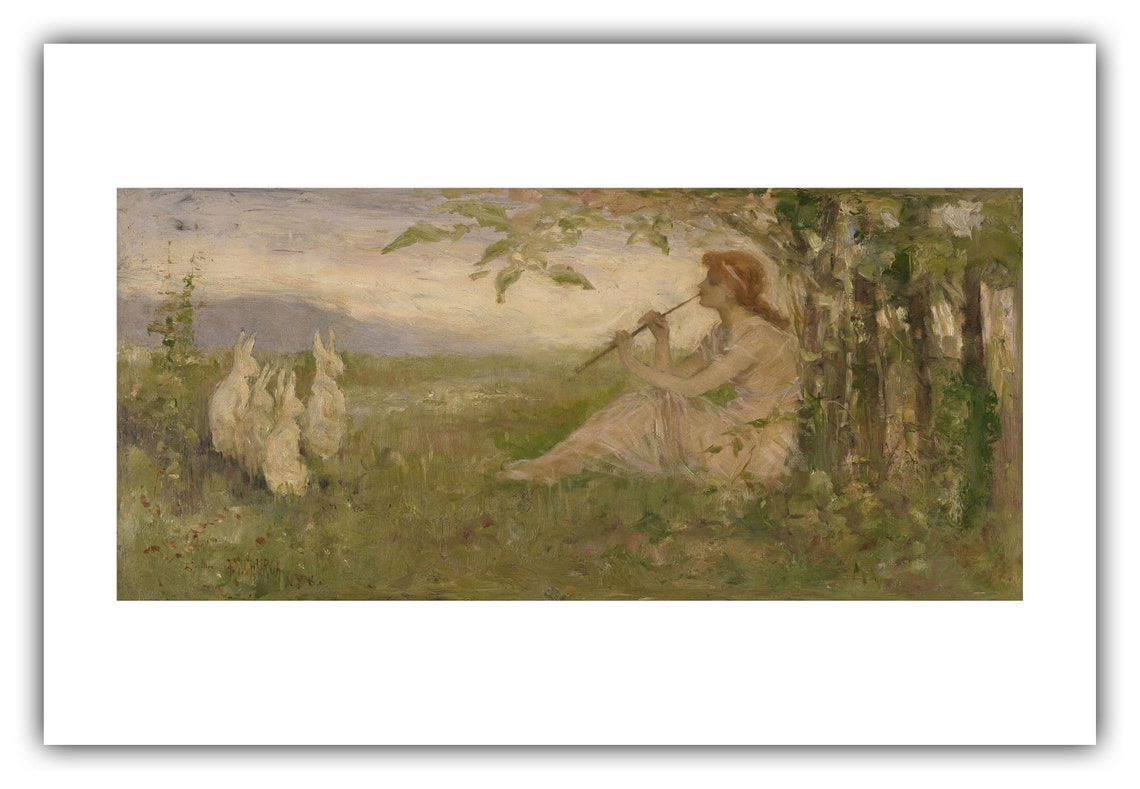 Frederick Stuart Church : Girl With Rabbits (1886) - Giclee Fine Art ...