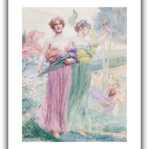 Henry Siddons Mowbray : Floreal (c. 1895-1897) - Giclee Fine Art Print ...