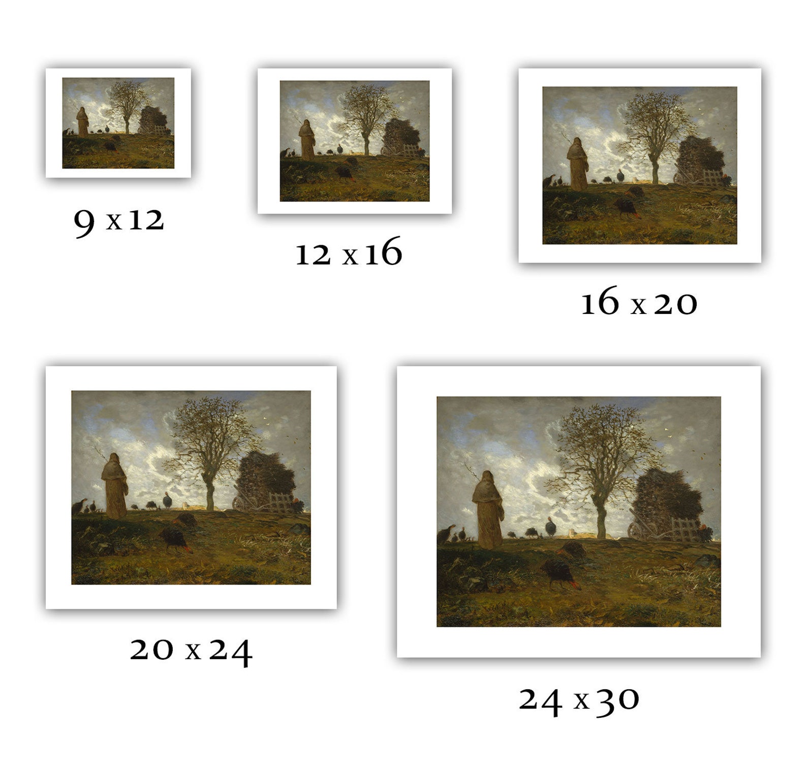 Jean-francois Millet : Autumn Landscape With a Flock of Turkeys (1872 ...