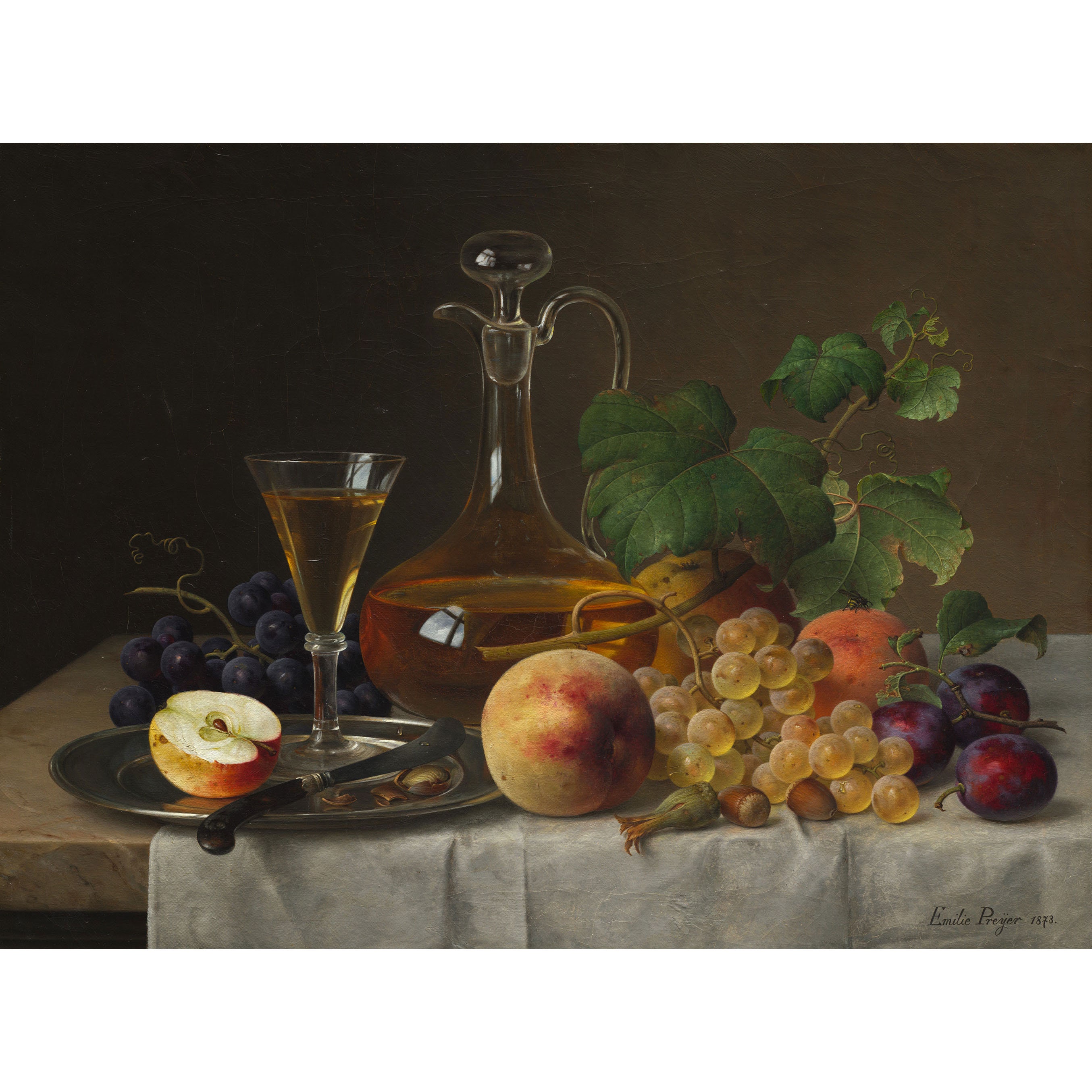 Emilie Preyer : Still Life With Fruit (1873) - Giclee Fine Art Print - Etsy