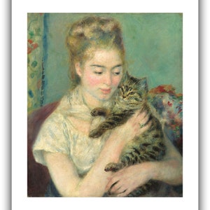 Pierre-auguste Renoir : Woman With a Cat (c. 1875) - Giclee Fine Art ...
