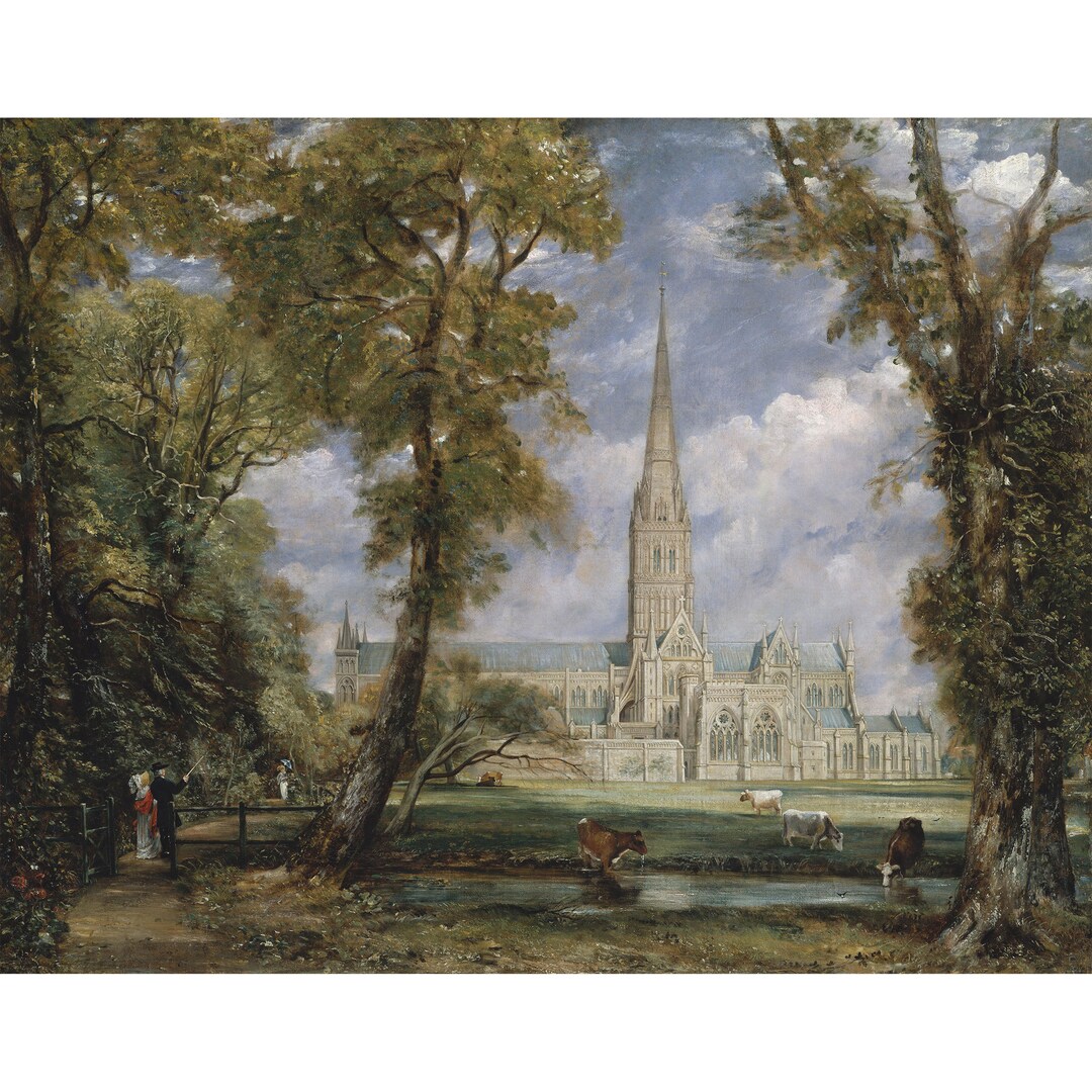 John Constable : Salisbury Cathedral From the Bishop's Grounds (c. 1825 ...