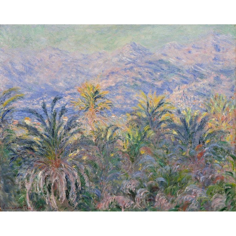 Claude Monet : Palm Trees at Bordighera (1884) - Giclee Fine Art Print ...