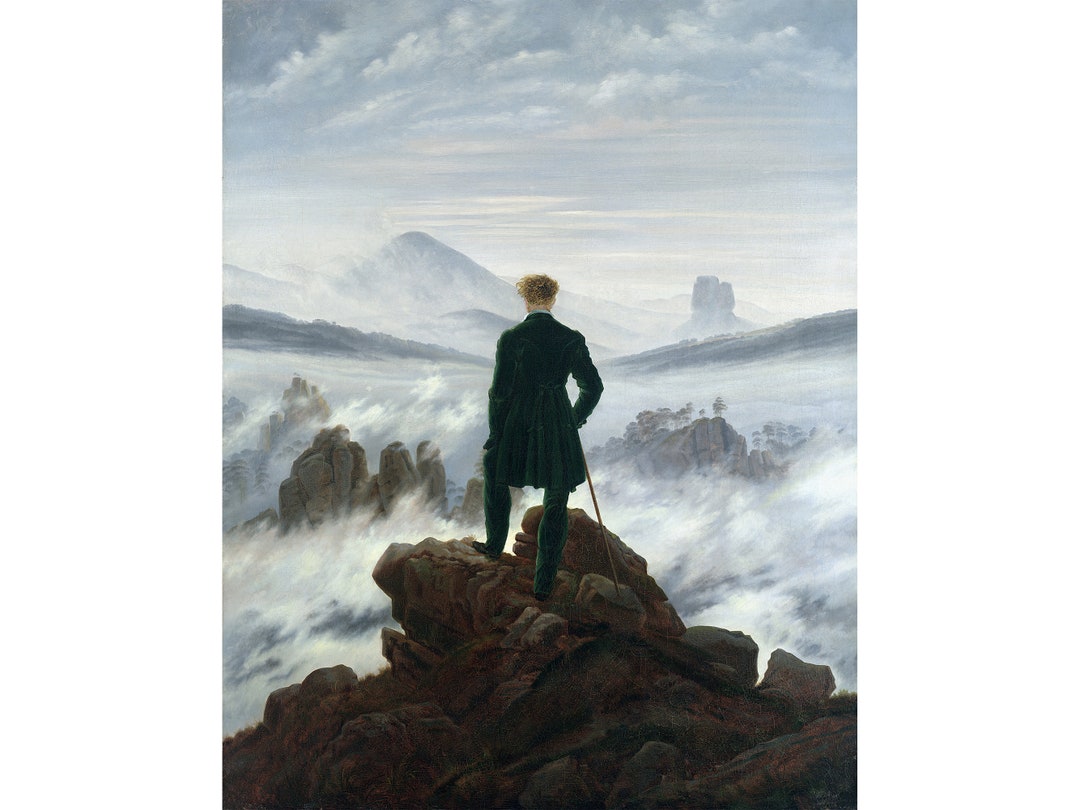 Caspar David Friedrich : Wanderer Above the Sea of Fog (1818) - Giclee ...