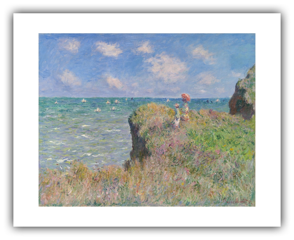 Claude Monet : Cliff Walk at Pourville (1882) - Giclee Fine Art Print ...