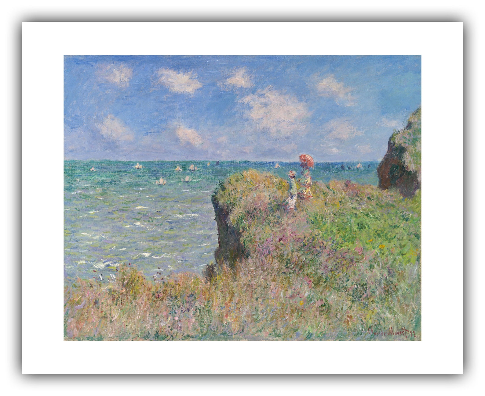 Claude Monet : Cliff Walk at Pourville (1882) - Giclee Fine Art Print ...