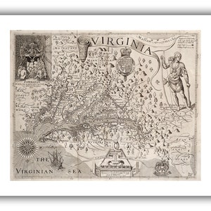 Captain John Smith : Map of Virginia (1612) - Giclee Fine Art Print - Etsy