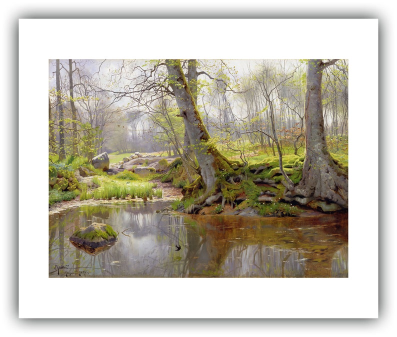 Peder Mork Monsted : Woodland Pond (1890) - Giclee Fine Art Print - Etsy