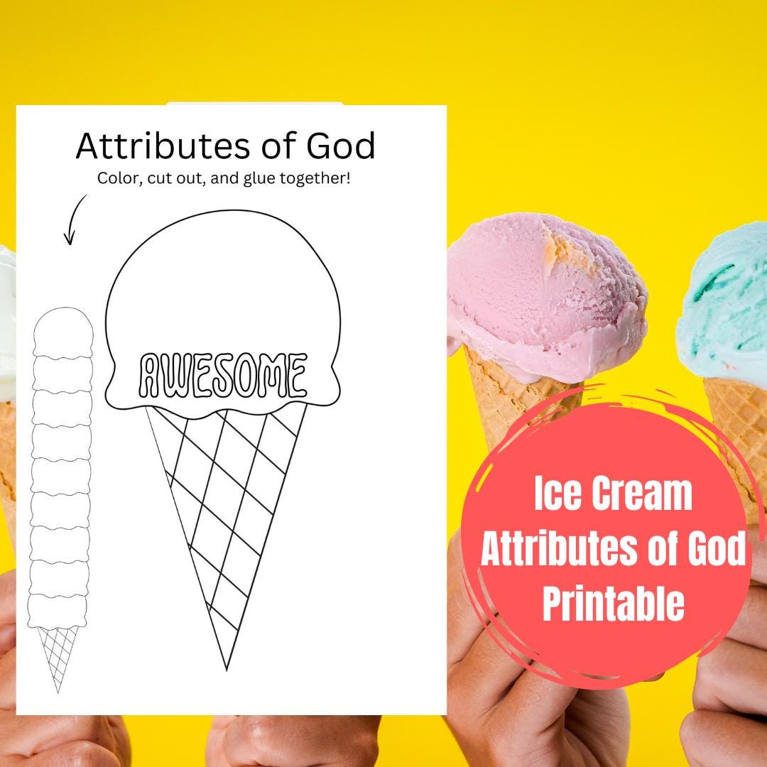 Ice Cream Printable With Attributes of God | Faith-based Art ...
