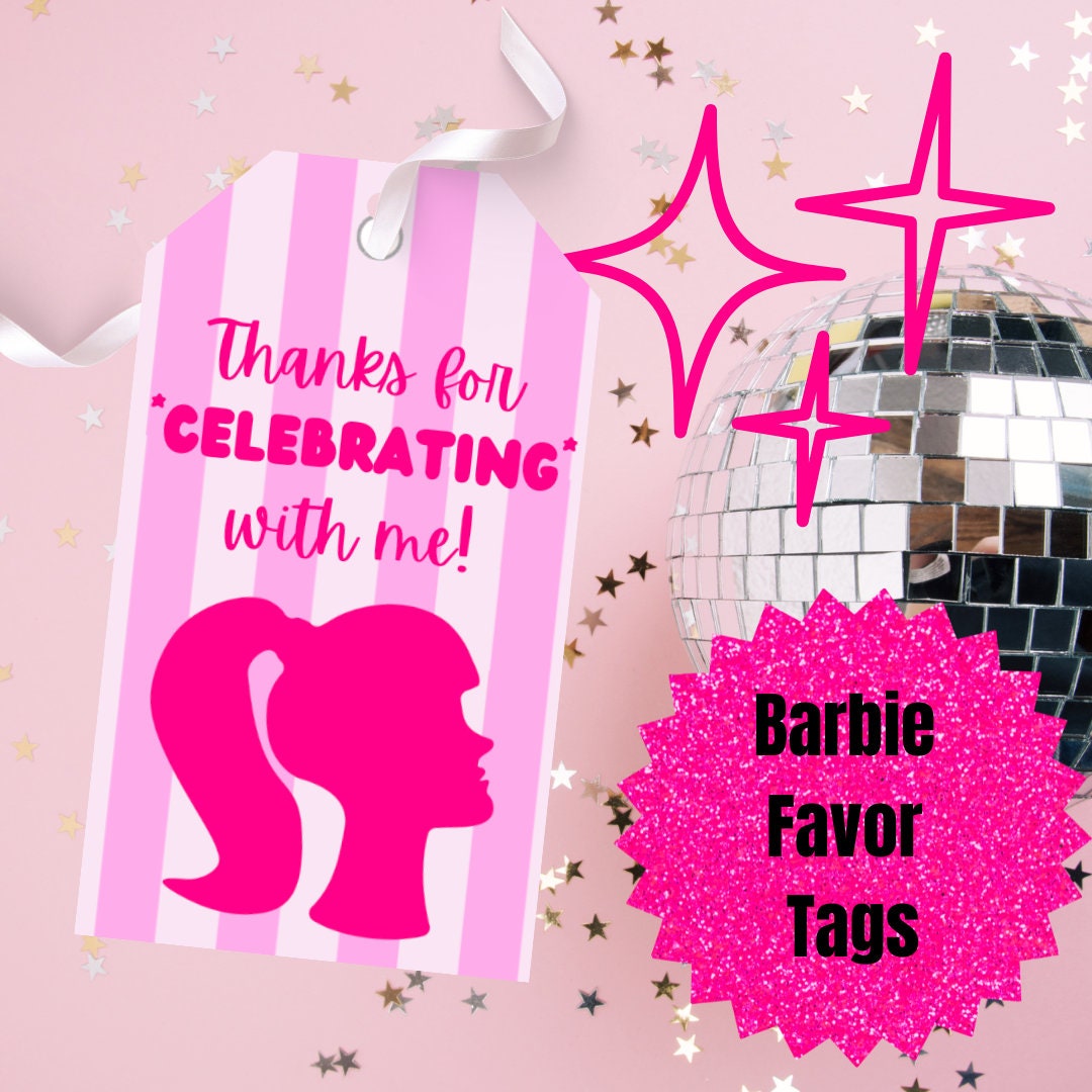 Printable Barbie Party Favor Tags Barbie Thank You Party Tags - Etsy
