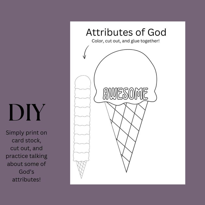 Ice Cream Printable With Attributes of God | Faith-based Art ...