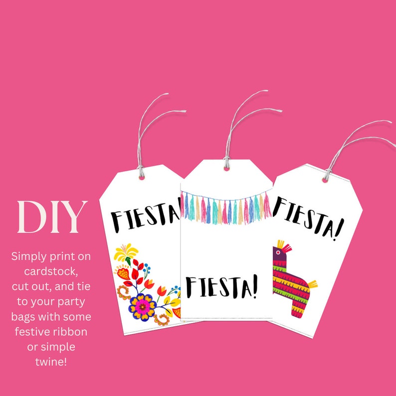 Printable Fiesta Party Favor Tags Fiesta Themed Baby Shower Tags Thank ...