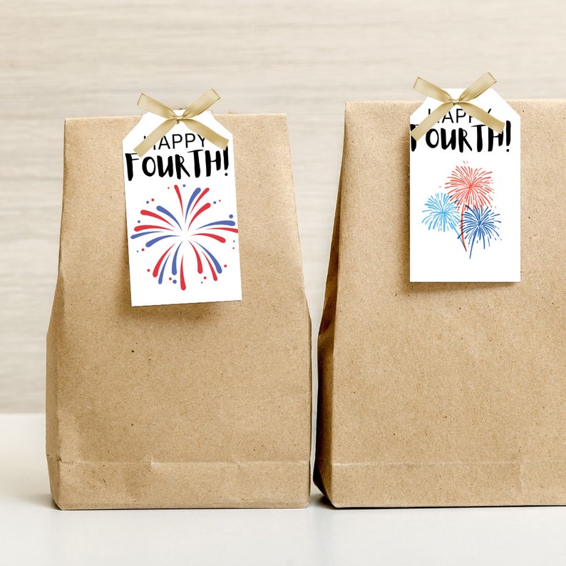Printable Fourth of July Party Favor Tags - Happy Fourth! - Etsy