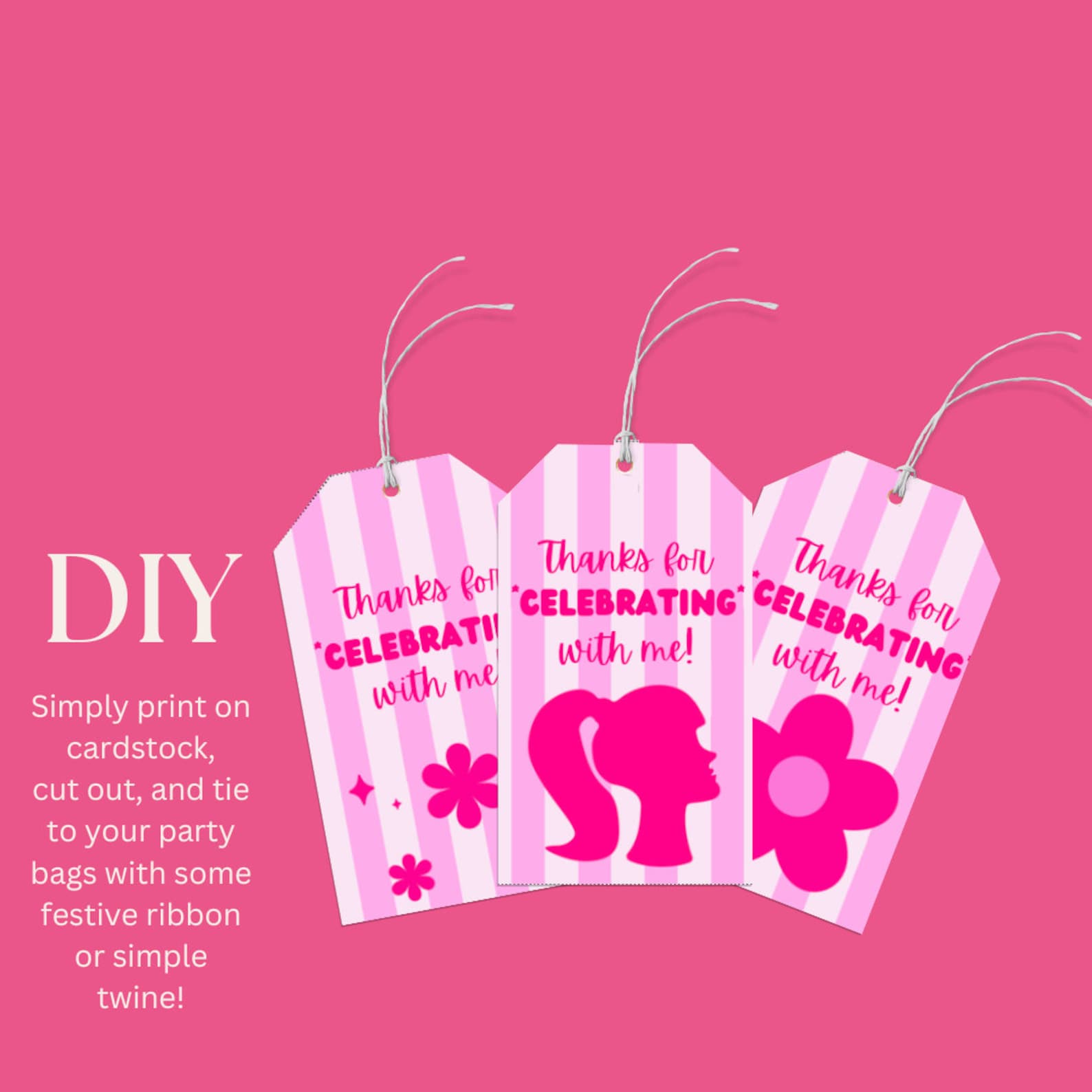 Printable Barbie Party Favor Tags Barbie Thank You Party Tags - Etsy