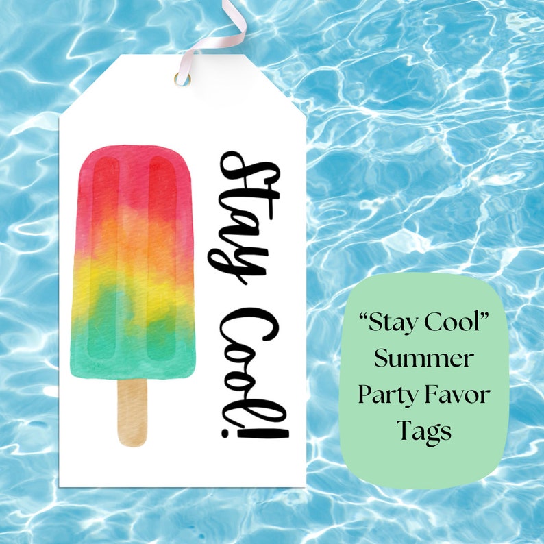 Printable Rainbow Popsicle Party Favor Tags - Stay Cool - Etsy