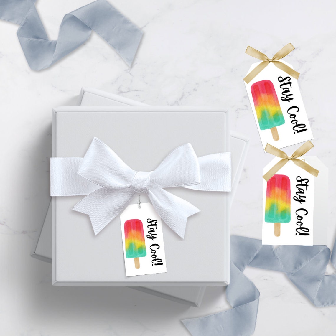 Printable Rainbow Popsicle Party Favor Tags - Stay Cool - Etsy
