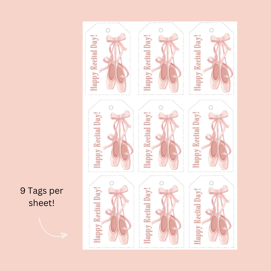 Printable Dance Recital Gift Tags Ballet Shoes Gift Tag - Etsy