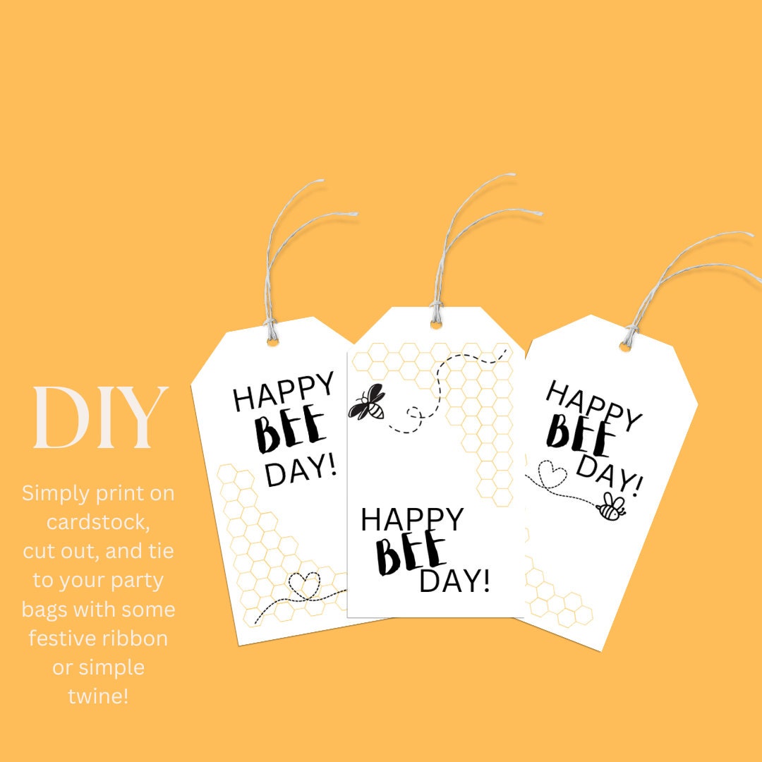 Printable Bee Party Favor Tags - Happy Bee Day - Etsy