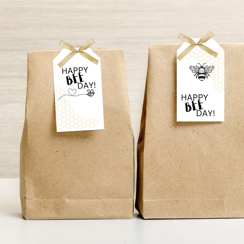 Printable Bee Party Favor Tags - Happy Bee Day - Etsy