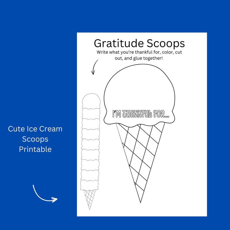 Ice Cream Scoops Printable | Gratitude Practice Art | Digital Download ...