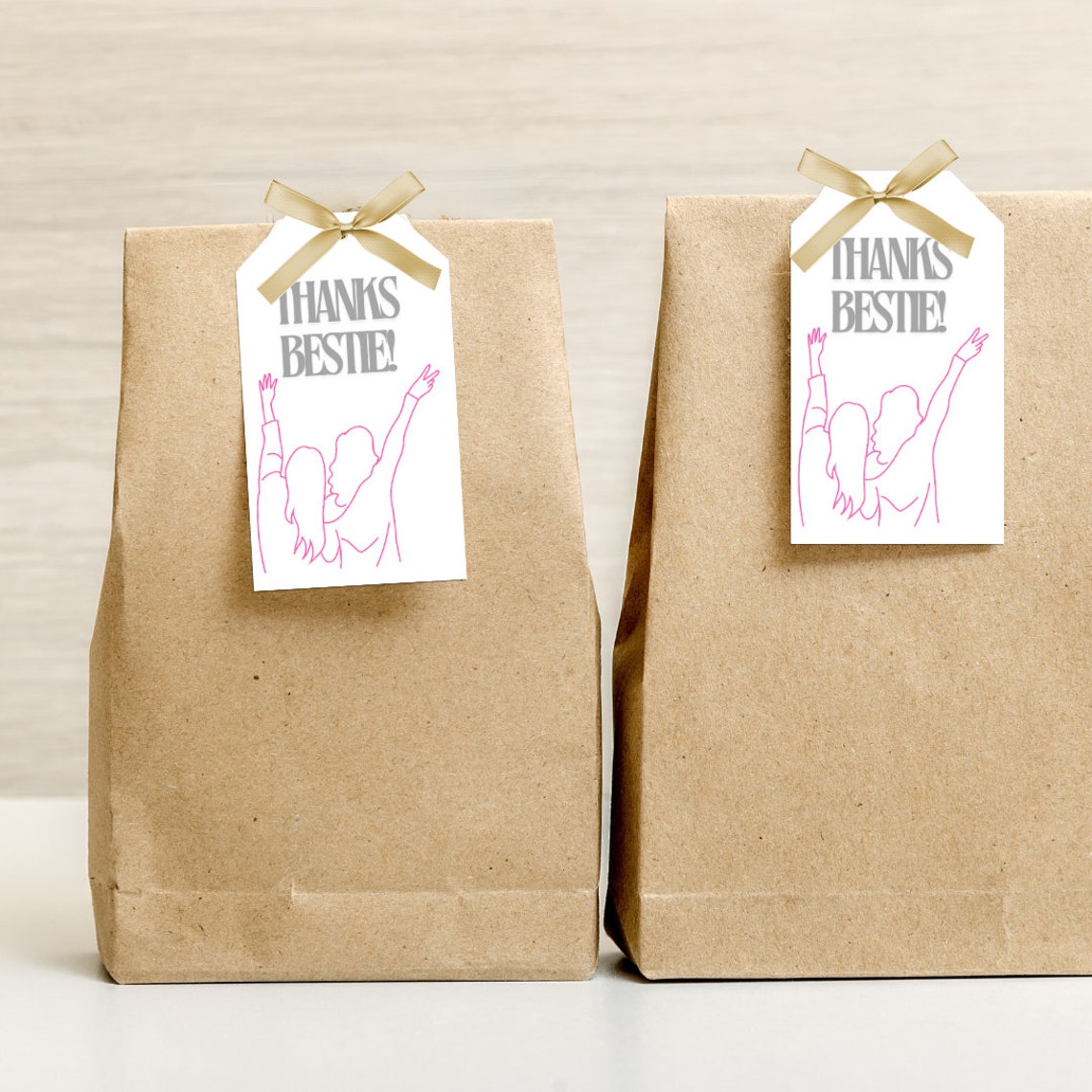 Instant Download Printable Party Favor Tags - "thanks Bestie!" - Etsy