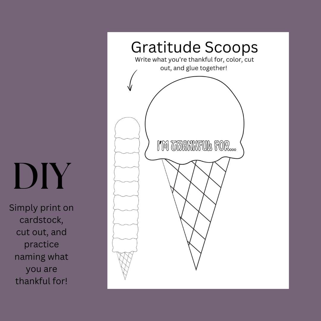 Ice Cream Scoops Printable | Gratitude Practice Art | Digital Download ...